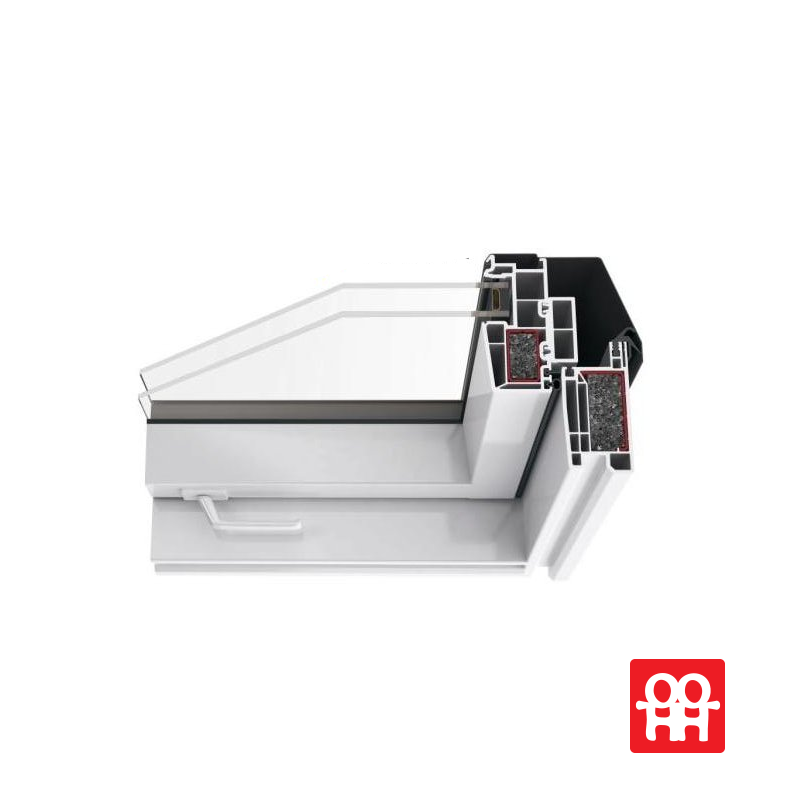 Roof hatch plastic | 55x78 cm (550x780 mm) | white with brown cladding ...