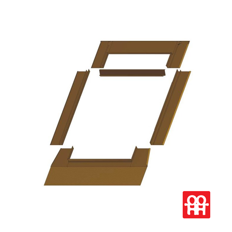 Roof hatch plastic | 55x78 cm (550x780 mm) | white with brown cladding ...
