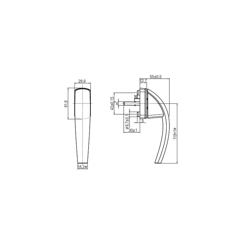ROTO SWING handle with button | E-shop - OKNA HNED