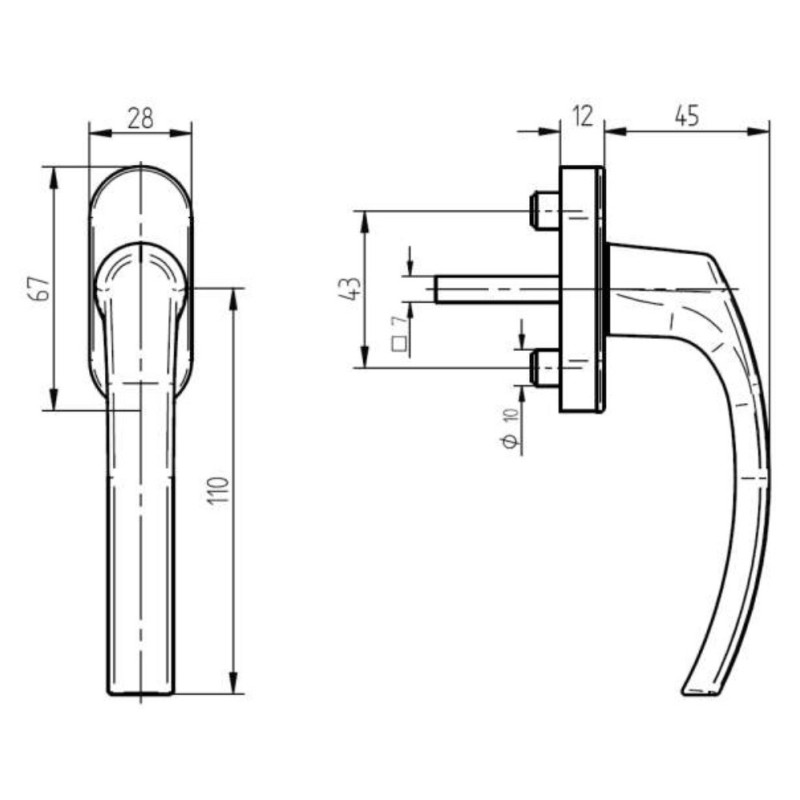 Aluminium raamgreep | wit