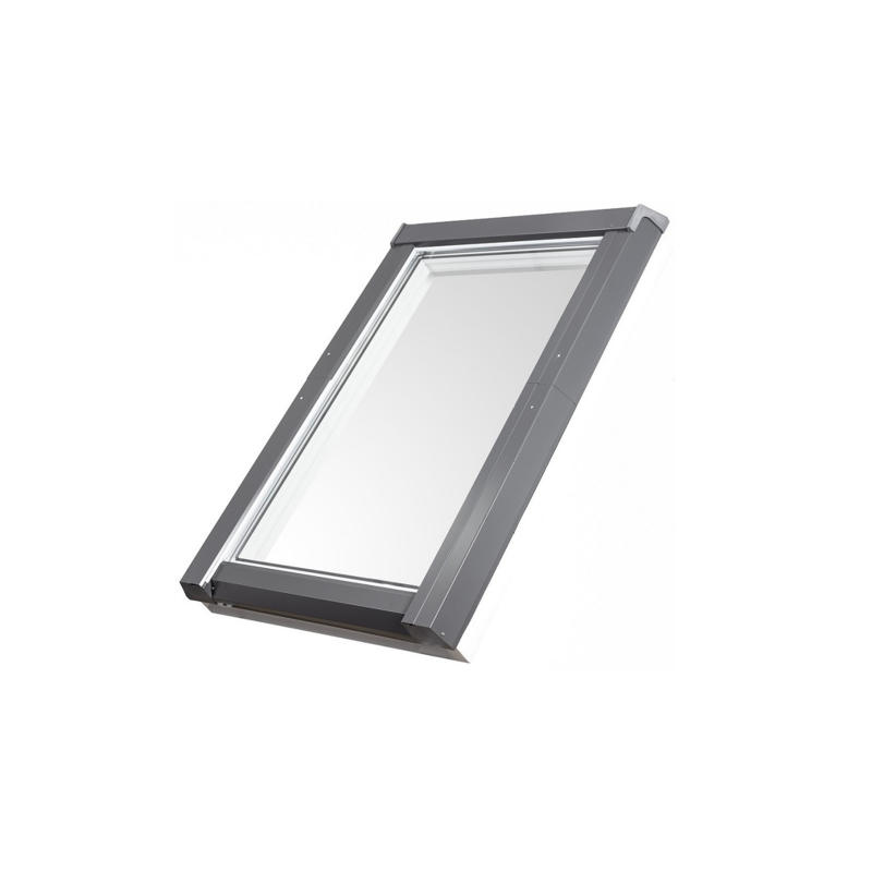 PVC roof window | 78x98 cm (780x980 mm) | white with grey cladding ...