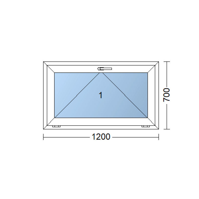 Plastic window 120x70 cm (1200x700mm) tilting / hinged white / anthracite